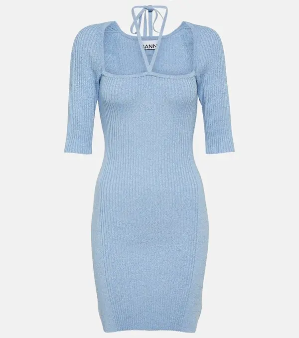 GANNI Melange Knit Mini Dress