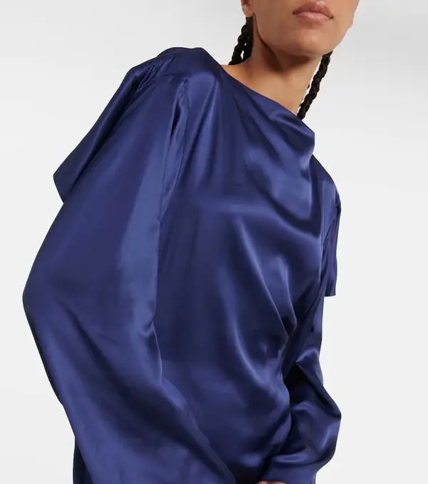 MAISON MARGIELA Draped Satin Midi Dress