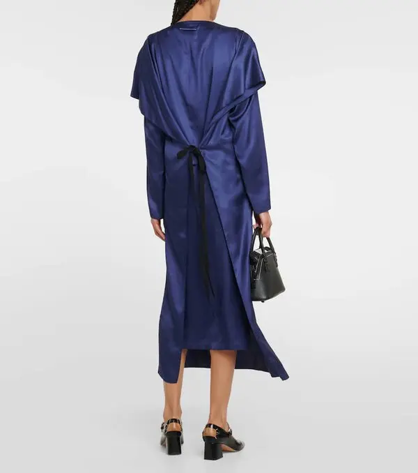 MAISON MARGIELA Draped Satin Midi Dress