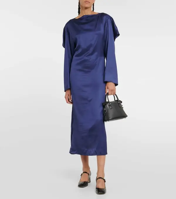 MAISON MARGIELA Draped Satin Midi Dress
