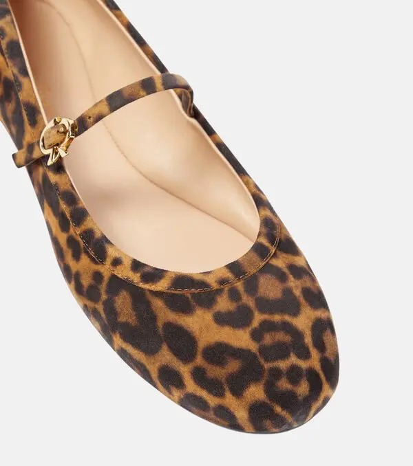 GIANVITO ROSSI Carla Leopard-print Ballet Flats - Multicoloured