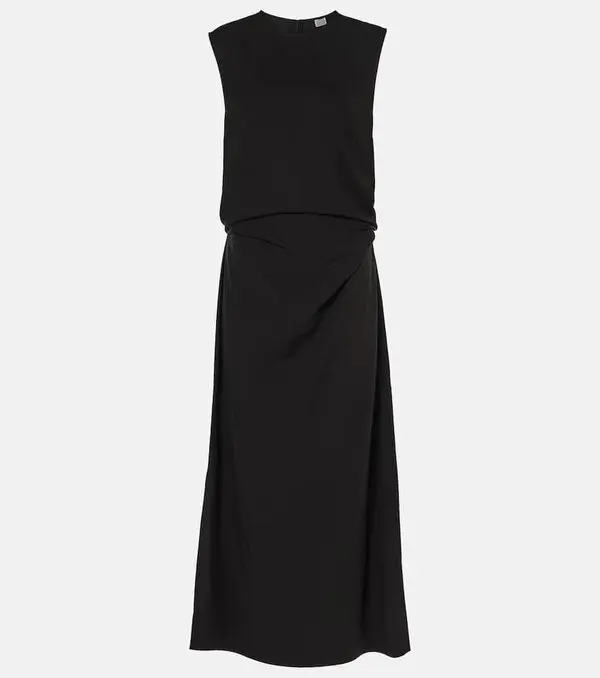 TOTEME Tie-detail Midi Dress - Black