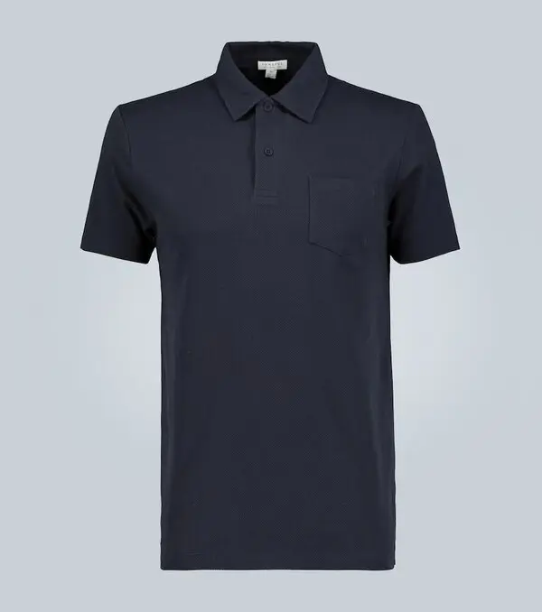 Sunspel Riviera Cotton Polo Shirt - Blue