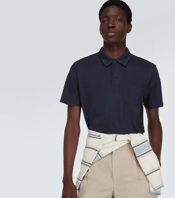 Sunspel Riviera Cotton Polo Shirt - Blue