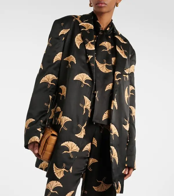 Dries Van Noten Printed Satin Blazer