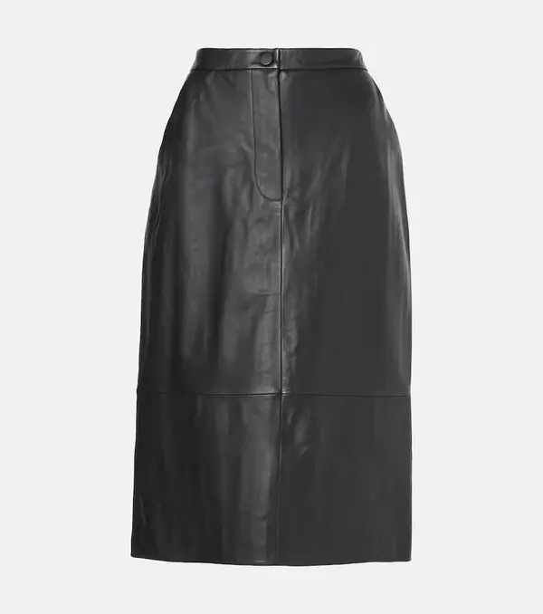 YVES SALOMON Leather Midi Skirt