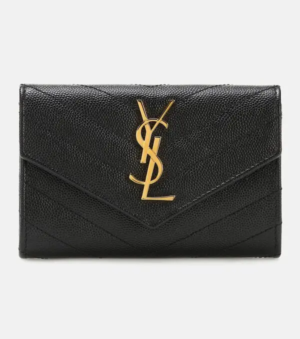 Saint Laurent Monogram Small Leather Wallet - Black