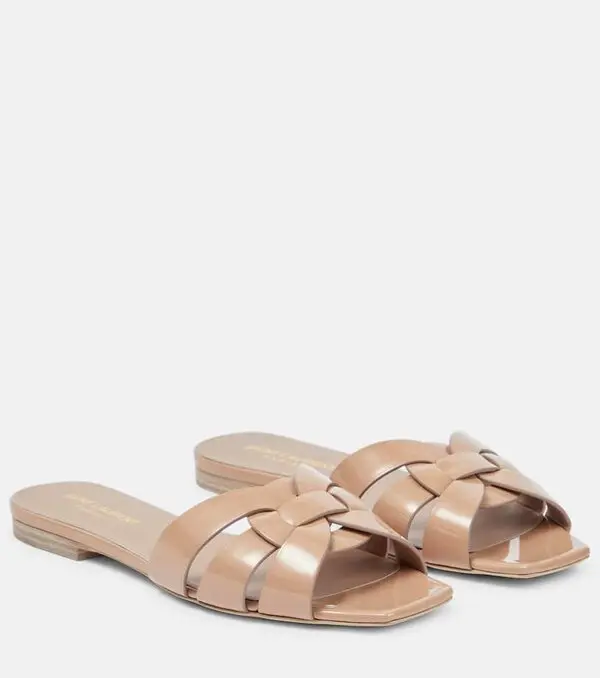 Saint Laurent Tribute Nu Pieds Leather Sandals - Pink