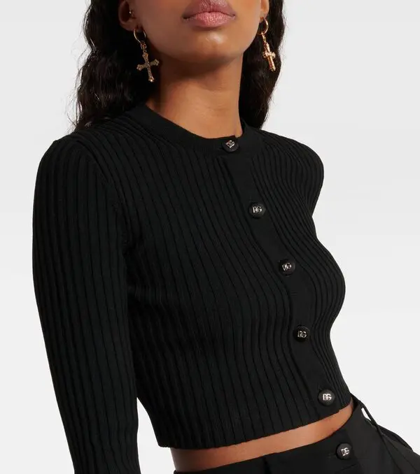 Dolce & Gabbana Ribbed-knit Cropped Cardigan