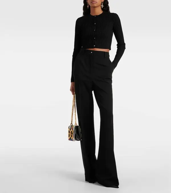 Dolce & Gabbana Ribbed-knit Cropped Cardigan