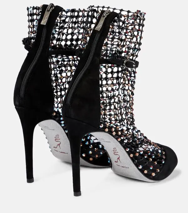 Rene Caovilla Galaxia Embellished Suede Sandals
