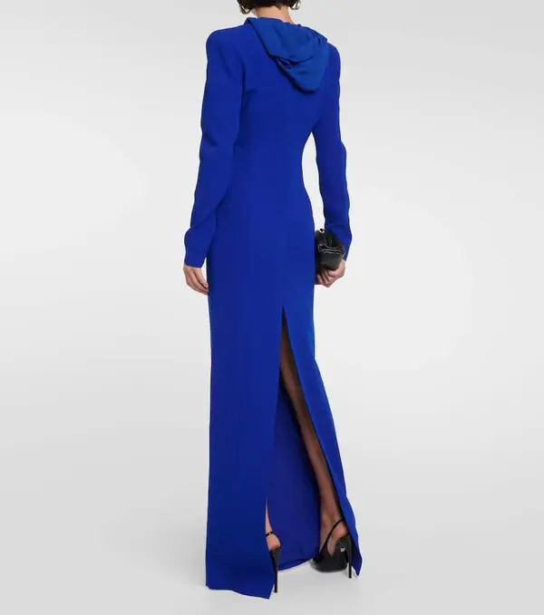 MONOT Hooded Maxi Crepe Dress