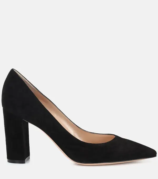 GIANVITO ROSSI Piper 85 Suede Pumps - Black