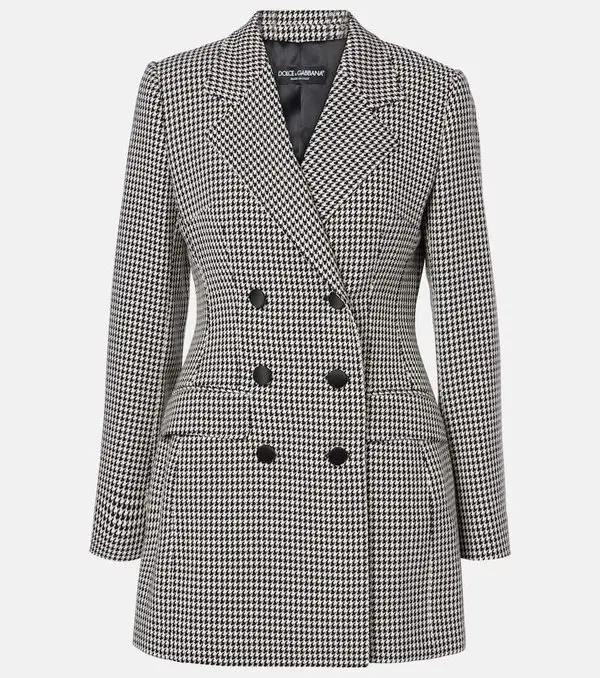 Dolce & Gabbana Houndstooth Wool-blend Blazer