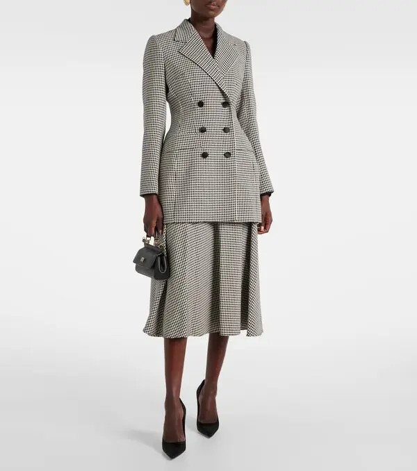 Dolce & Gabbana Houndstooth Wool-blend Blazer