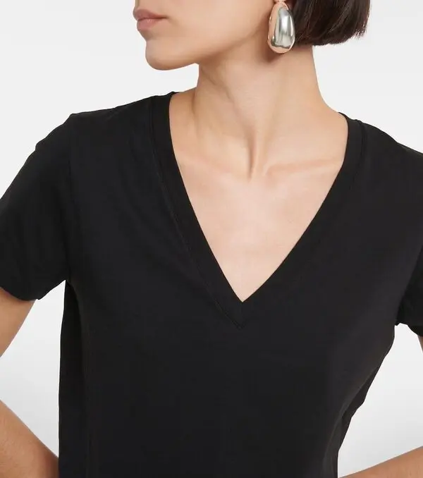 Vince Cotton V-neck T-shirt - Black
