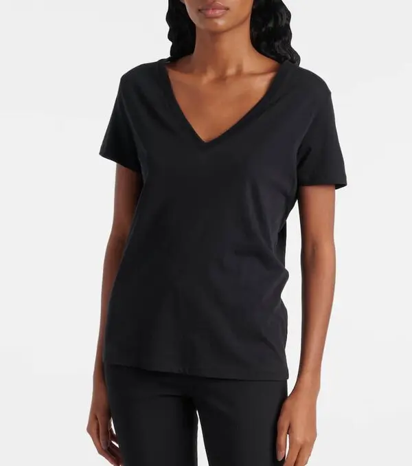 Vince Cotton V-neck T-shirt - Black