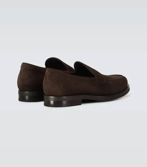 TOD'S Suede Penny Loafers - Brown