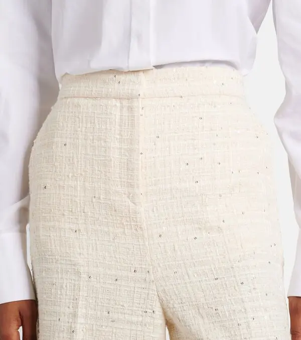 Valentino Garavani Sequined Tweed Wide-leg Pants