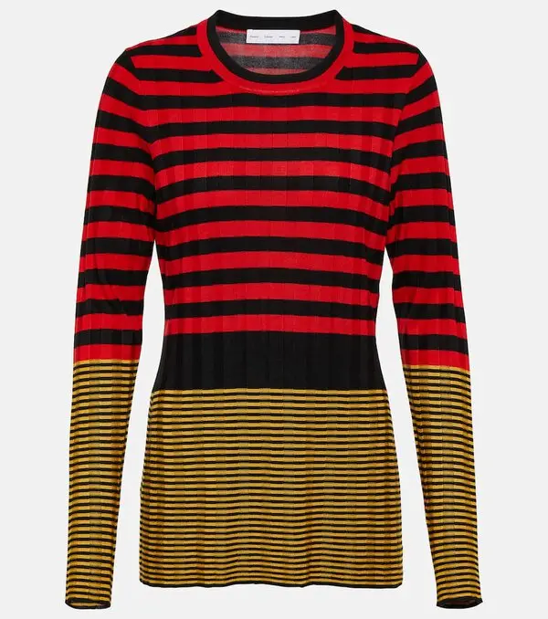 Proenza Schouler White Label Slinky Stripe Long Sleeve Sweater