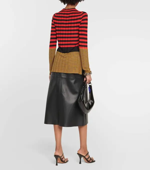 Proenza Schouler White Label Slinky Stripe Long Sleeve Sweater