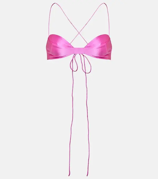 THE SEI Silk Charmeuse Bra Top - Pink