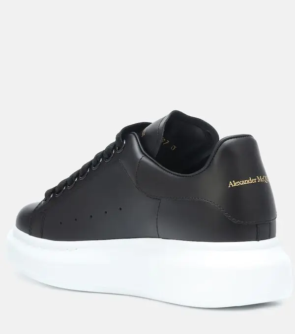 Alexander McQueen Oversized Leather Sneakers - Black