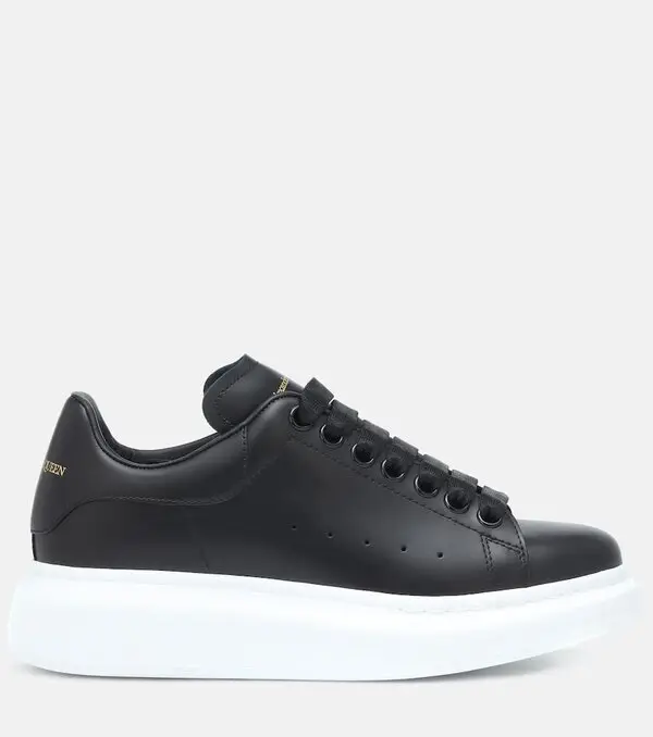 Alexander McQueen Oversized Leather Sneakers - Black