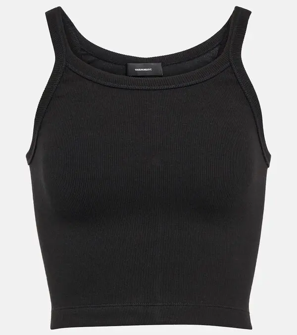 Wardrobe.NYC Ribbed-knit Jersey Cropped Top
