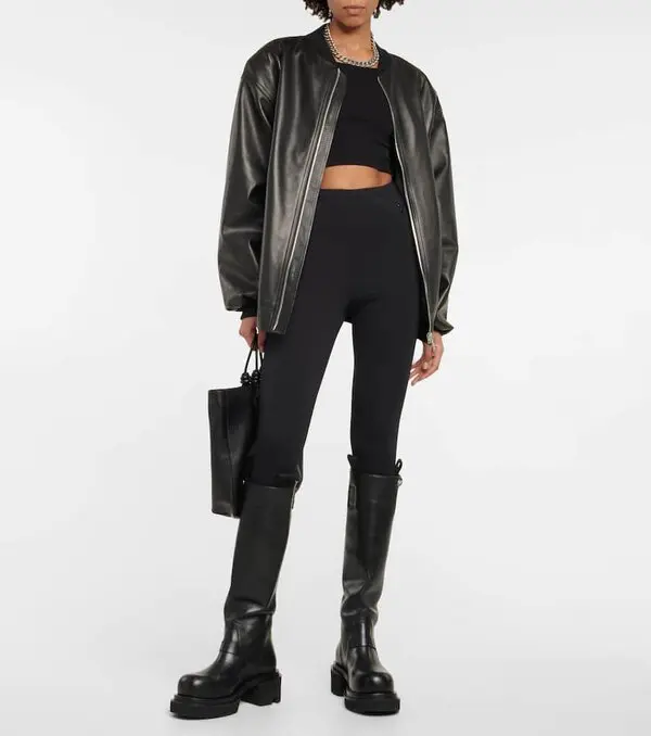 Wardrobe.NYC Ribbed-knit Jersey Cropped Top