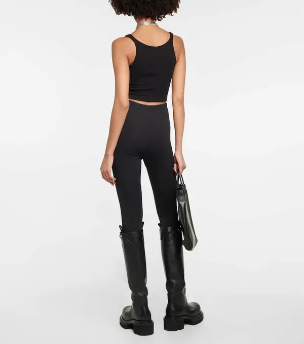 Wardrobe.NYC Ribbed-knit Jersey Cropped Top