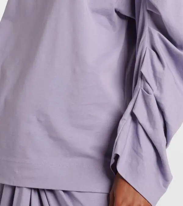 Dries Van Noten Ruched Cotton Jersey Sweatshirt