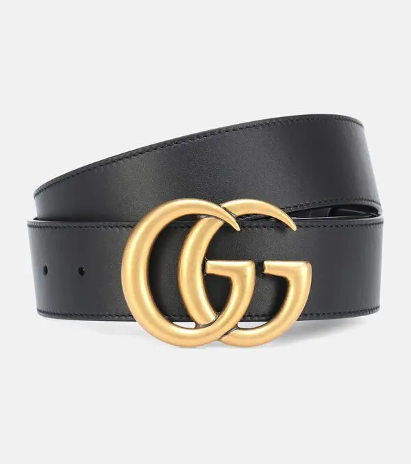 Gucci 2015 Re-edition Wide Leather Belt With Gold Hardware - Black