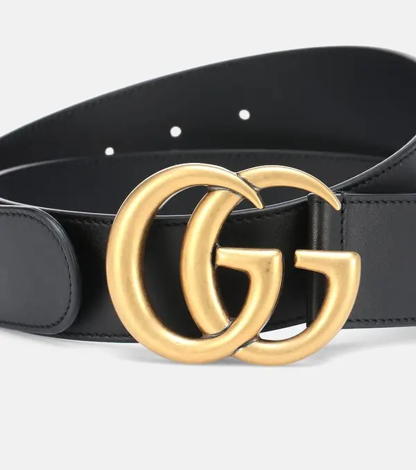 Gucci 2015 Re-edition Wide Leather Belt With Gold Hardware - Black