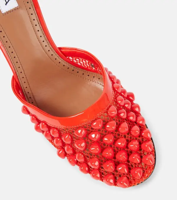 Alaïa Studded Mesh And Leather Pumps