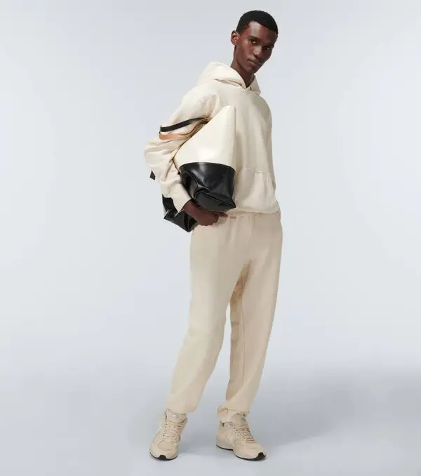 LES TIEN Cropped Hooded Sweatshirt - Neutrals