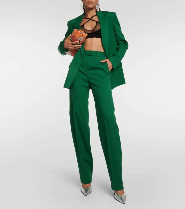 Attico Wide-leg Wool-blend Trousers