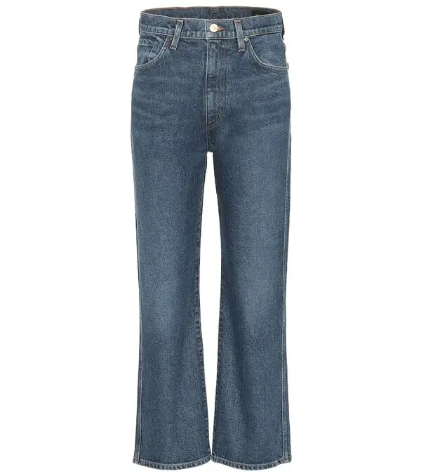 GOLDSIGN High-rise Wide-leg Cropped Jeans