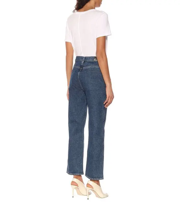 GOLDSIGN High-rise Wide-leg Cropped Jeans