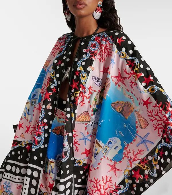 Dolce & Gabbana Capri Printed Cotton Kaftan