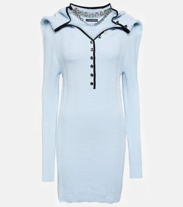 Y/project Chain-embellished Wool Minidress