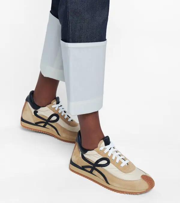 Loewe Flow Runner Suede Sneakers - Beige