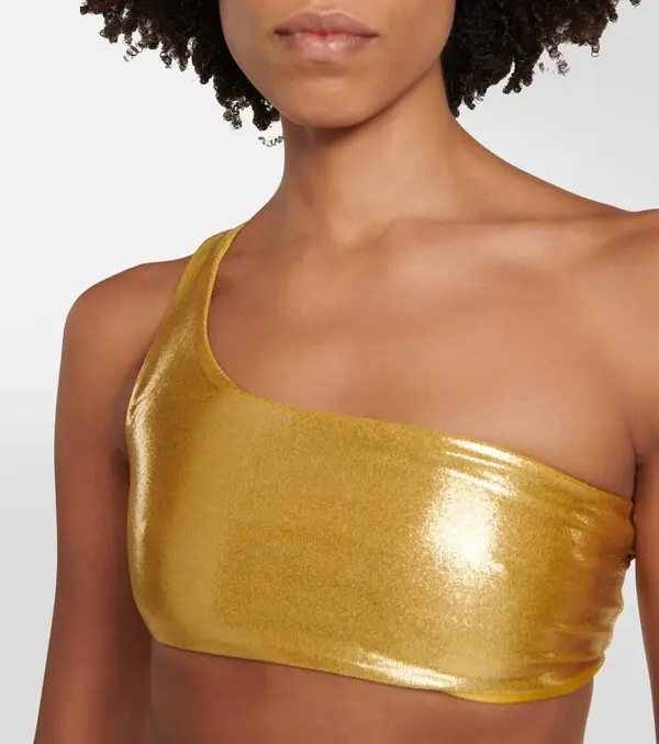 Jade Swim Apex One-shoulder Bikini Top - Gold