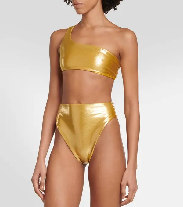 Jade Swim Apex One-shoulder Bikini Top - Gold