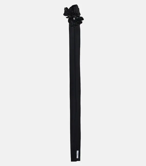Erdem Sequined Floral-applique Choker - Black