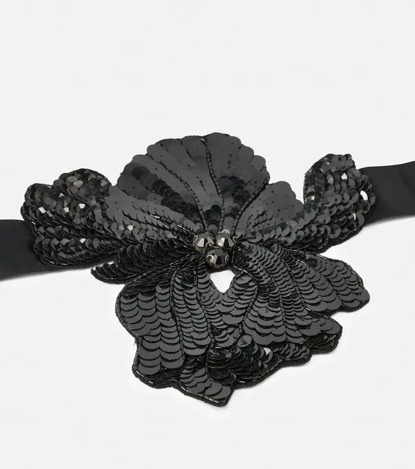 Erdem Sequined Floral-applique Choker