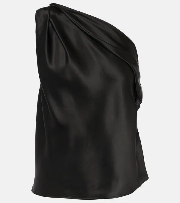 THE SEI Draped One-shoulder Top - Black