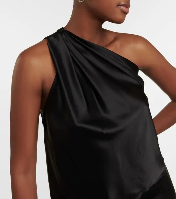 THE SEI Draped One-shoulder Top - Black