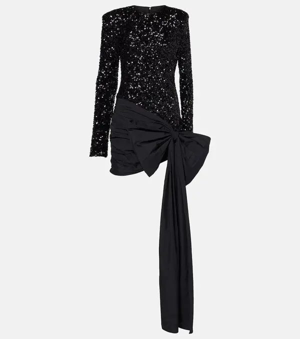 ROTATE BY BIRGER CHRISTENSEN Bow-detail Sequined Minidress