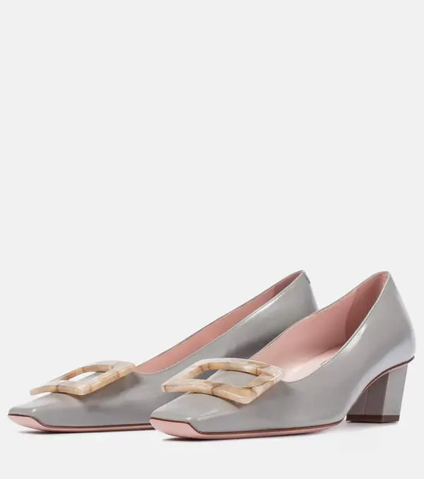ROGER VIVIER Belle Vivier Leather Pumps - Grey